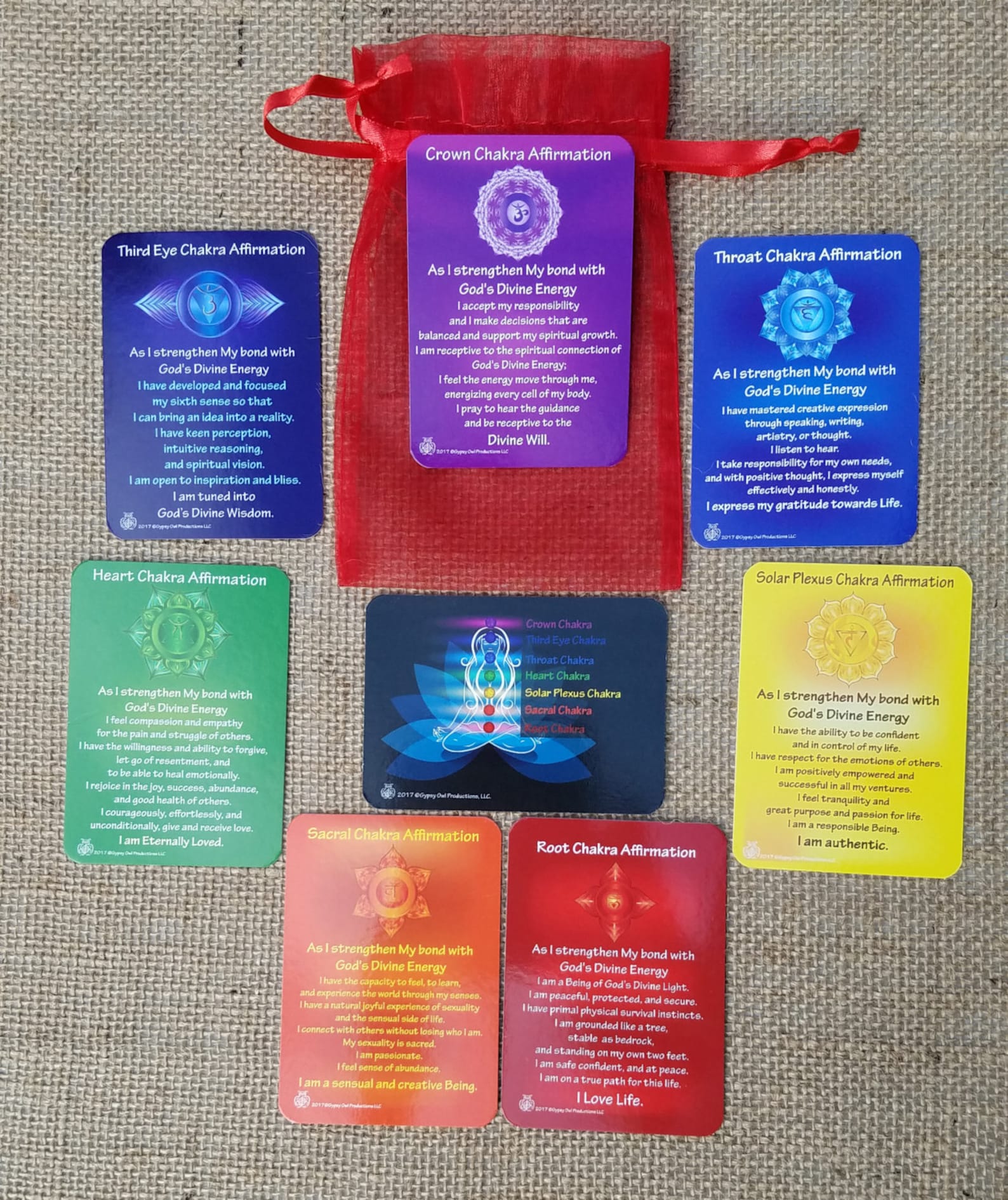 7 Chakra Affirmation Cards With Daily Mantra on the Back + Physical and ...