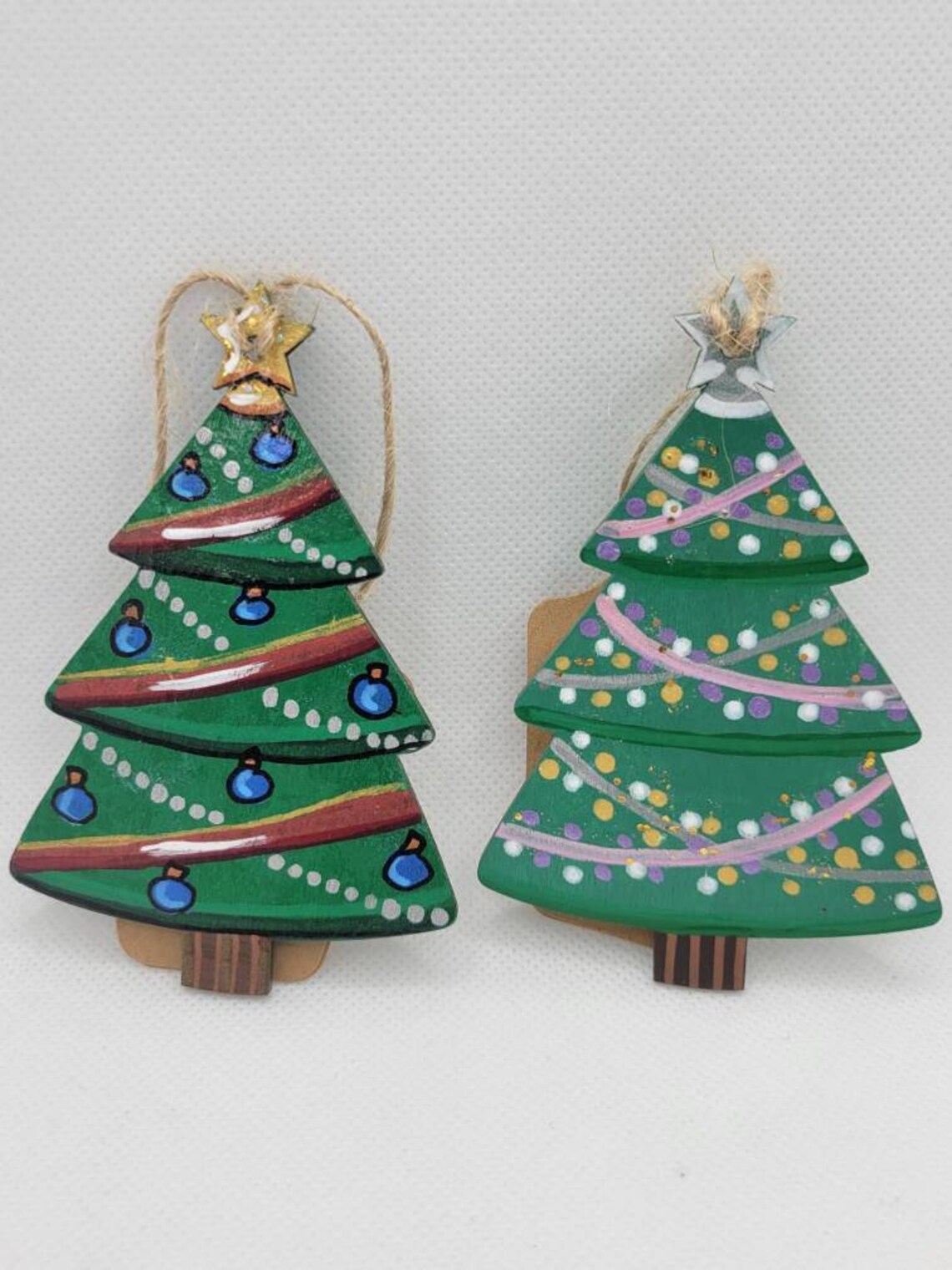 Hand Painted Tree Ornaments - Etsy