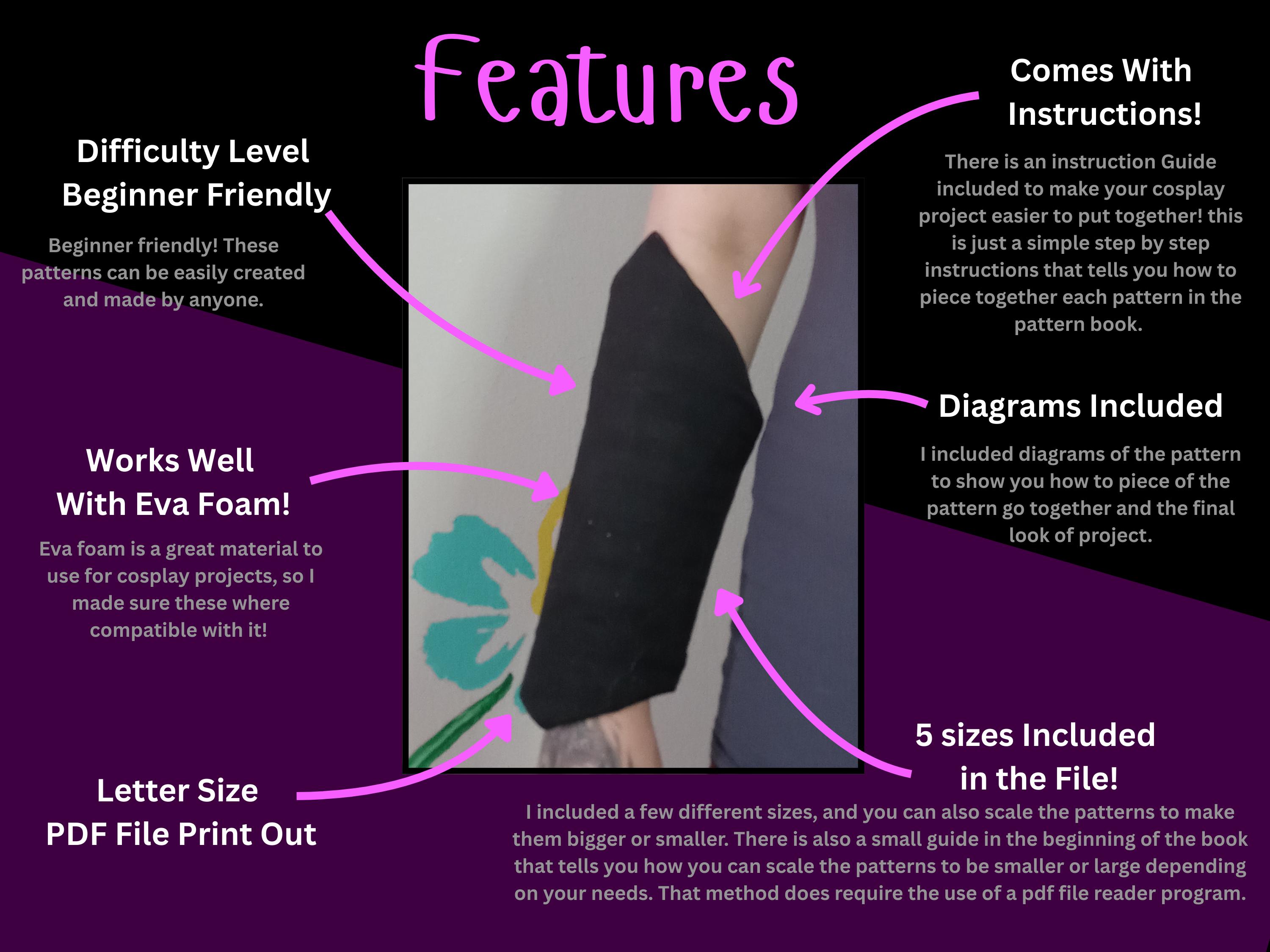 Arm Bracer Pattern - Fantasy Template for Armor Cosplay Costume Warrior ...