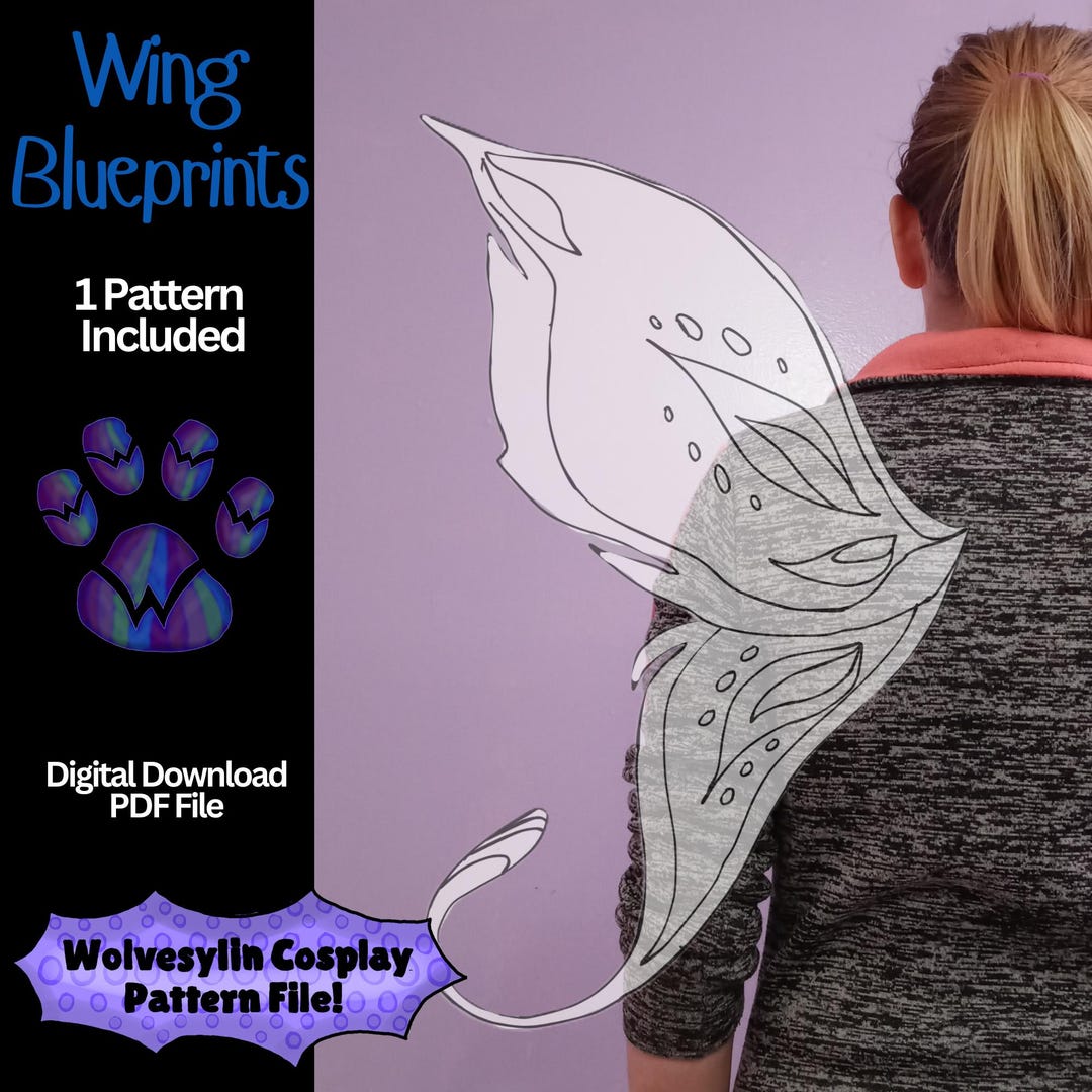 2D Fairy Wing Blueprints Eva Foam Template for Making Your Own Larp ...