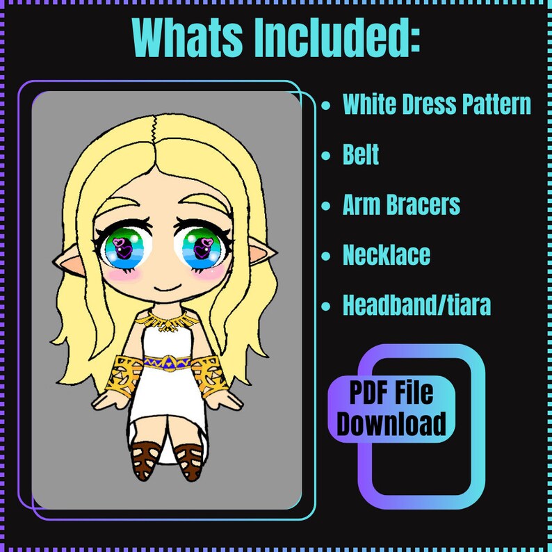 Zelda BOTW Patterns, White Dress, Cosplay, Costume PDF File Download - Etsy
