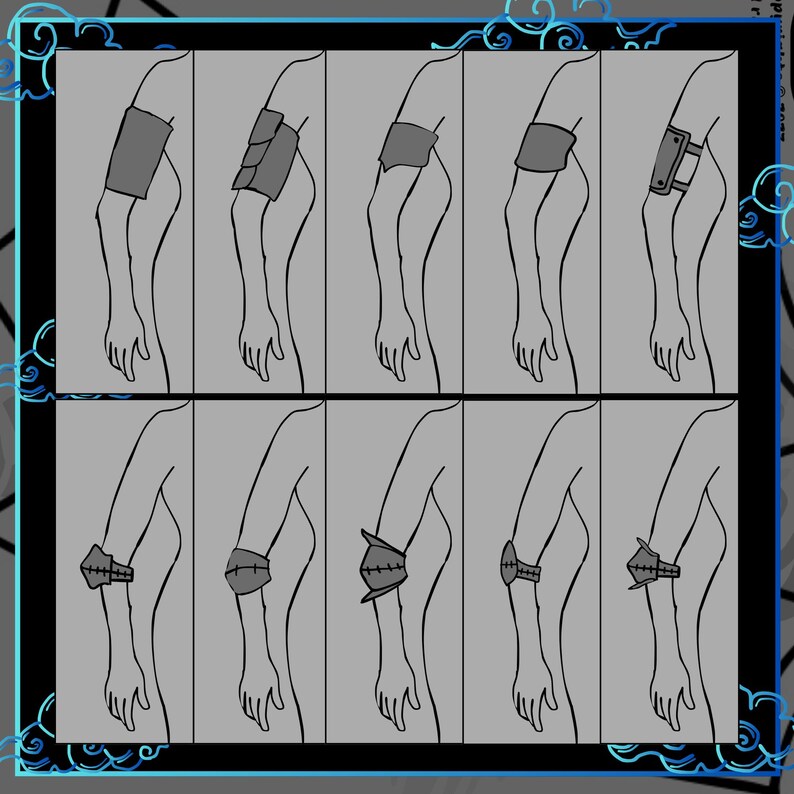 Arm Armor Collection - 20 Patterns Including Elbow, Upper Arm, and ...