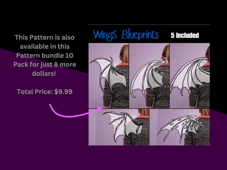 Dragon Wings Blueprint 2D Template Made With Eva Foam for Making Your ...
