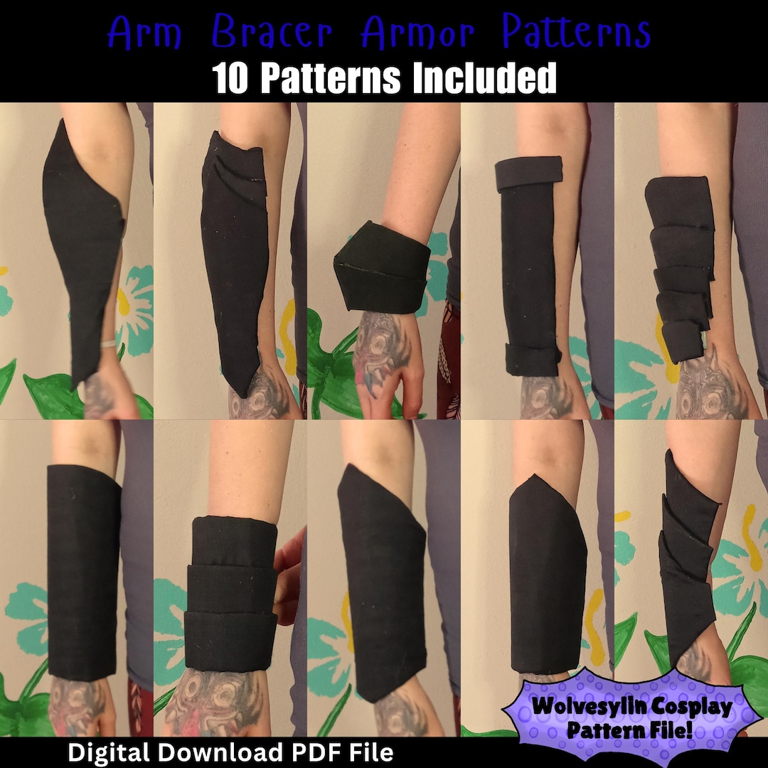 Arm Bracer Patterns - 10 Patterns - DIY Cosplay Crafting Template You ...