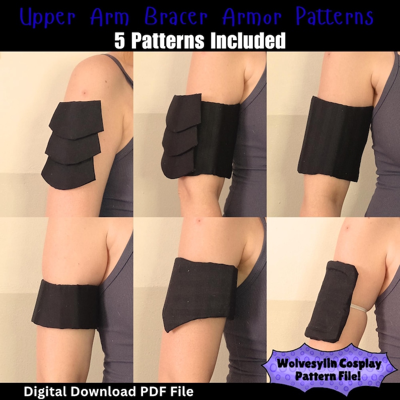 Upper Arm Bracer Armor Patterns DIY Crafting Template for Making Cosplay Costumes You Can Use ...