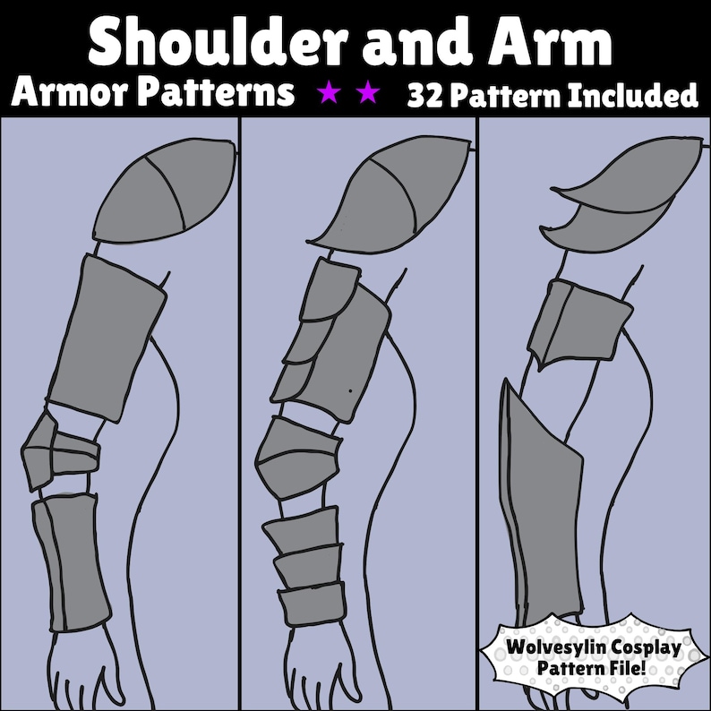 Arm and Shoulder Armor Collection - Includes 32 Patterns - Cosplay ...
