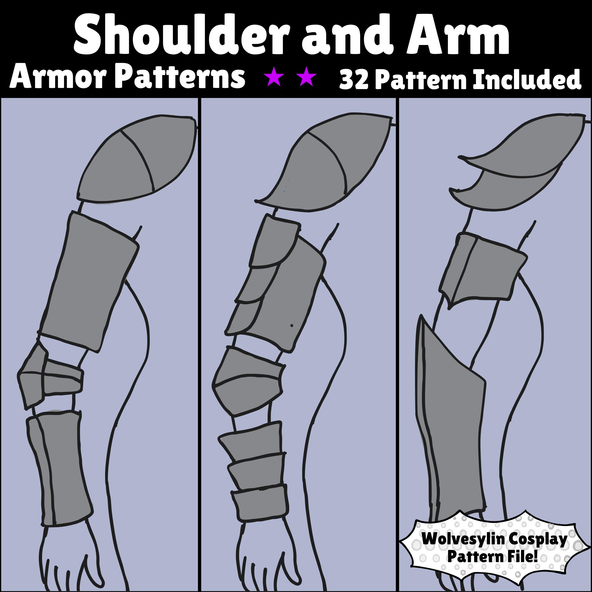 Arm and Shoulder Armor Collection - Includes 32 Patterns - Cosplay ...