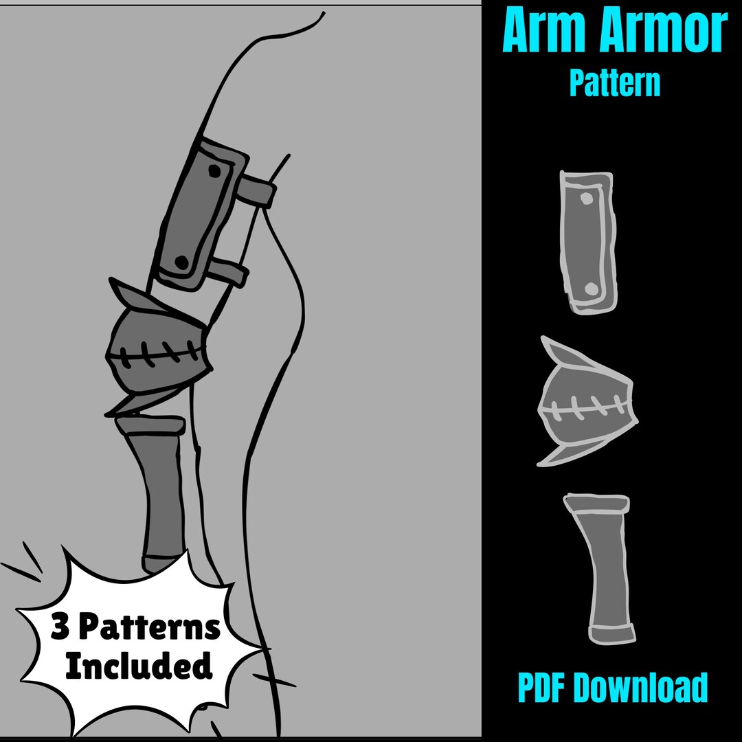 Cosplay Arm Armor Pattern Set 3 Patterns Included Designs for Upper ...