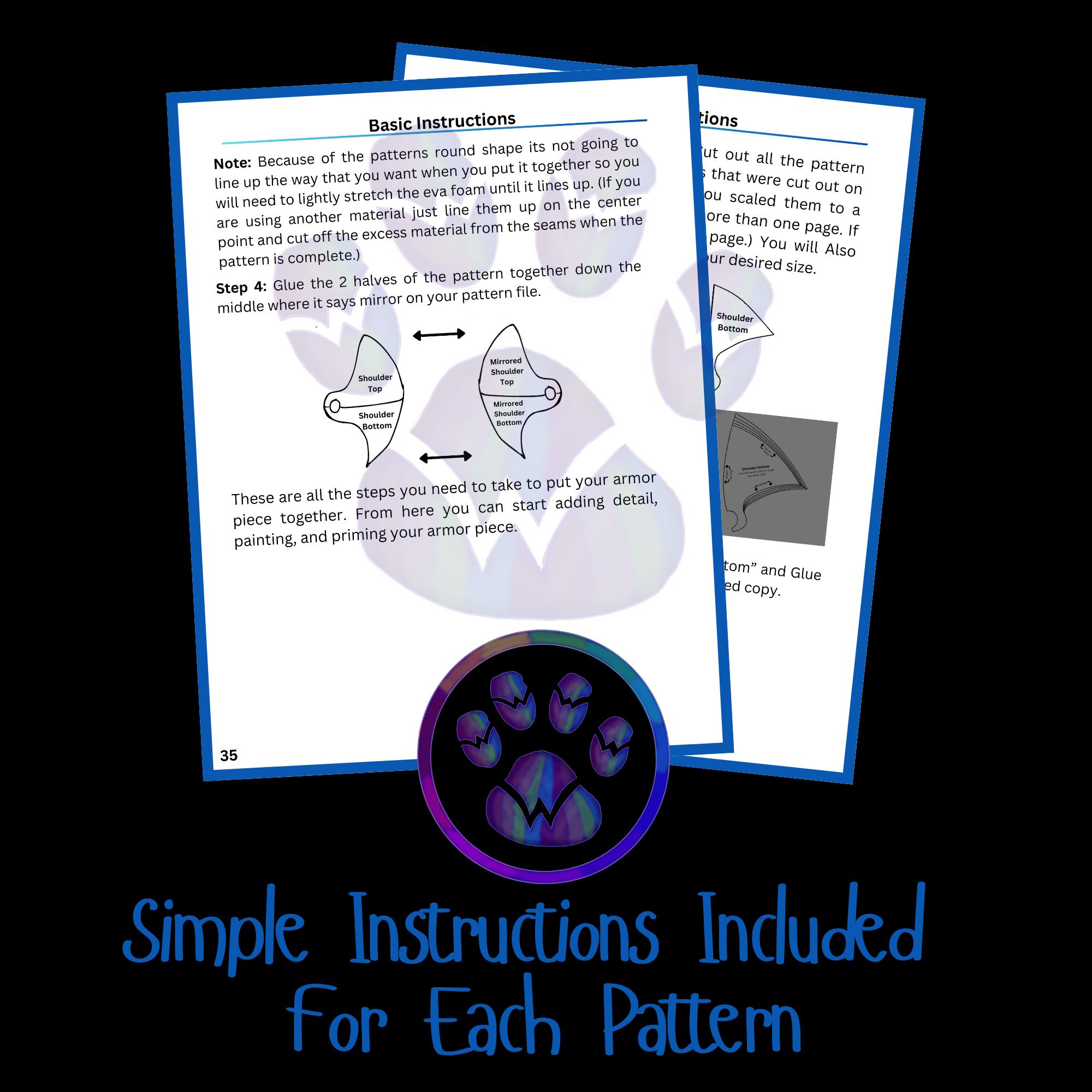 Shoulder Armor Pattern - 1 Design Included - Pauldron Template You Can ...