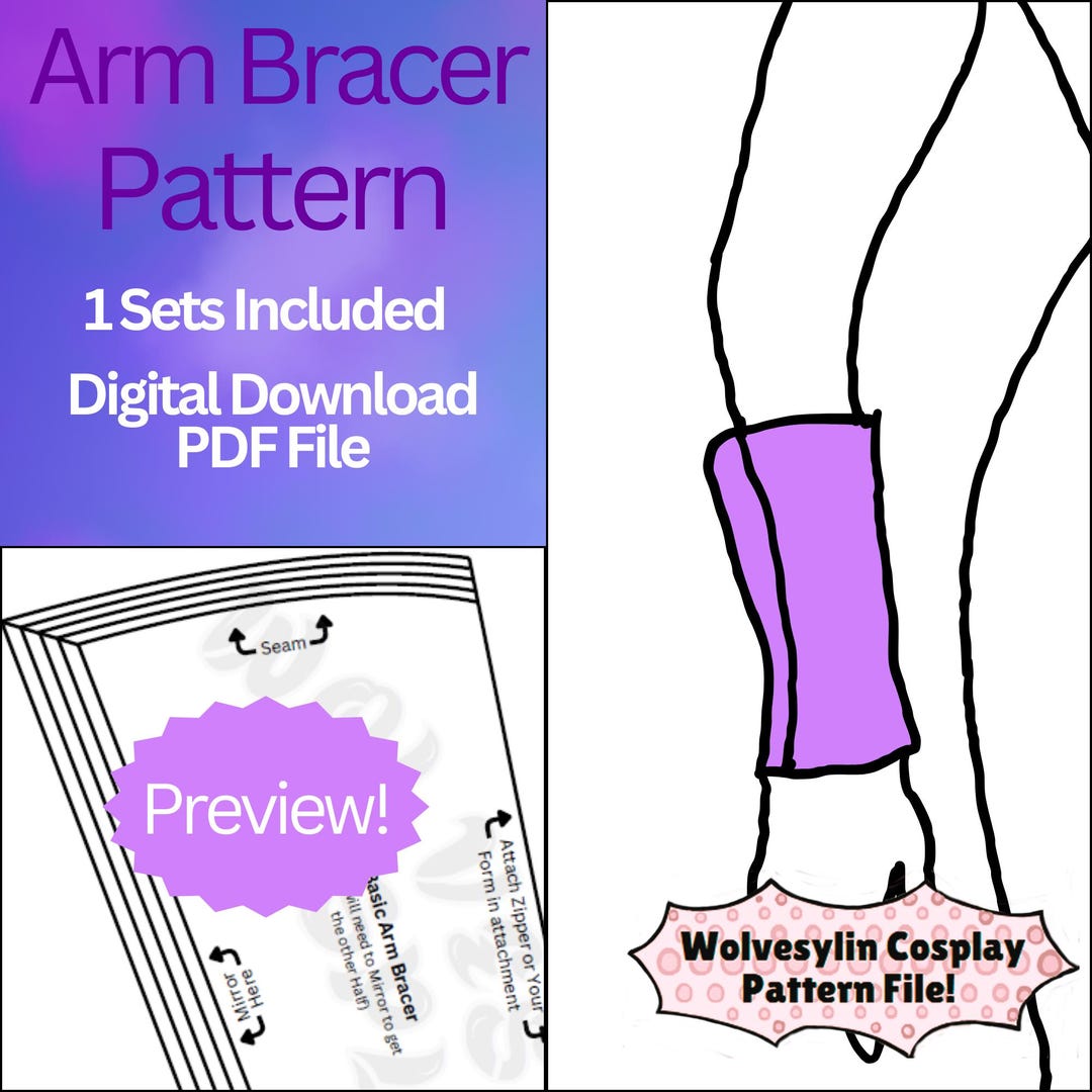 Basic Arm Bracer Pattern Fantasy Template for Armor Cosplay Costume ...