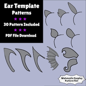 Ear Template Patterns- 30 Designs Included - Templates You Can Use With ...