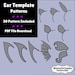 Ear Template Patterns- 30 Designs Included - Templates You Can Use With ...