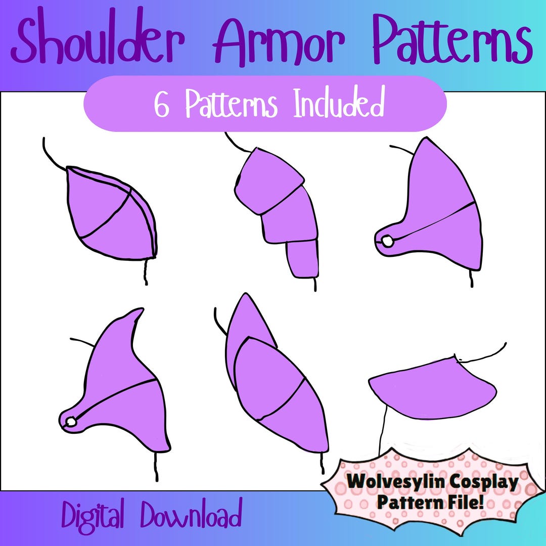 Basic Shoulder Armor Bundle 6 Patterns Fantasy Pauldron Templates Used ...