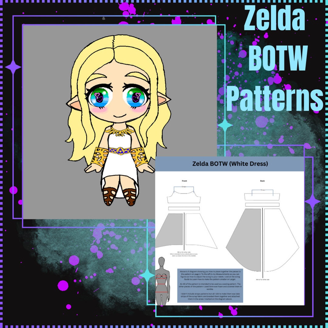 Zelda BOTW Patterns, White Dress, Cosplay, Costume PDF File Download - Etsy