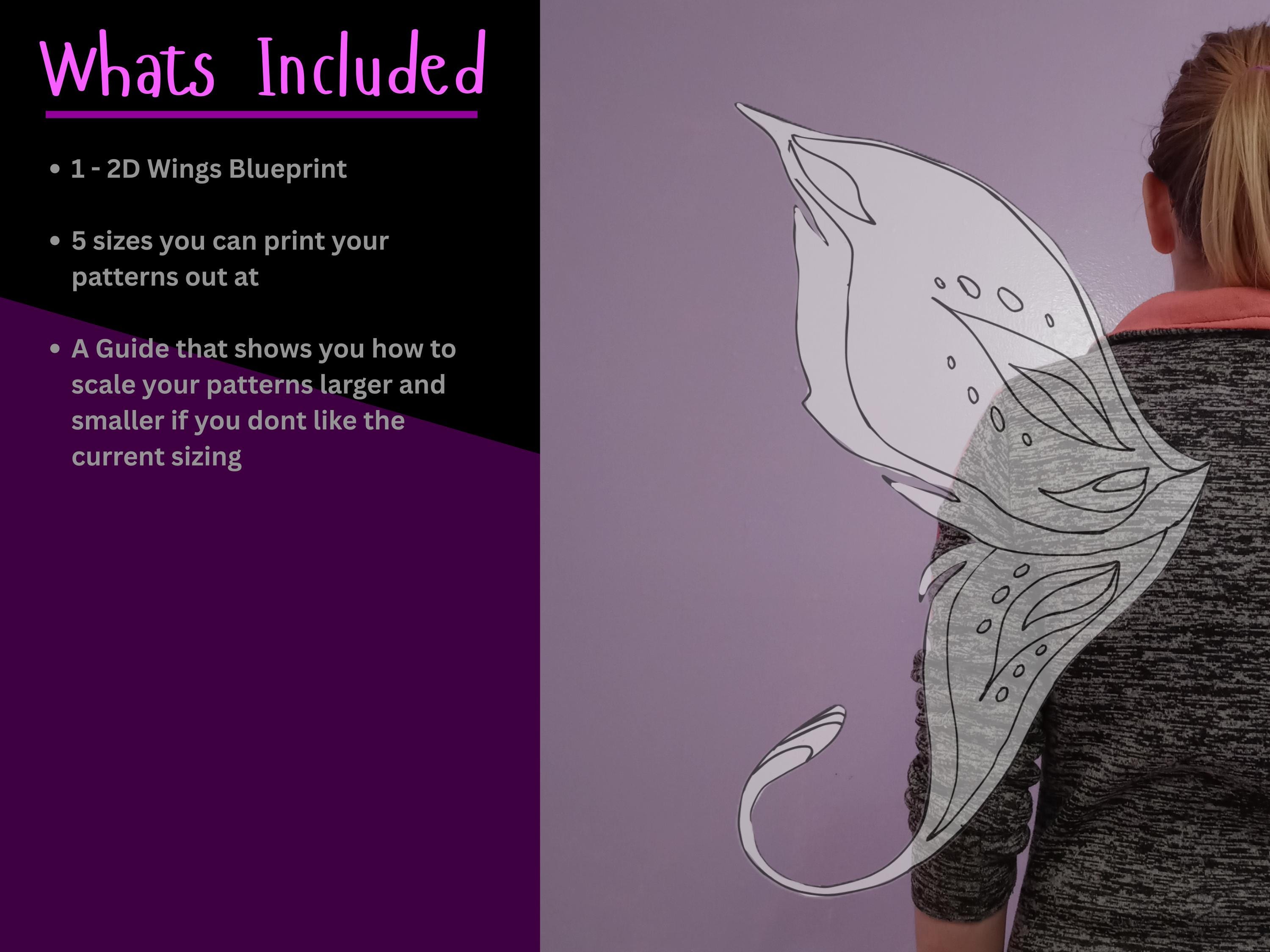 2D Fairy Wing Blueprints Eva Foam Template for Making Your Own Larp ...