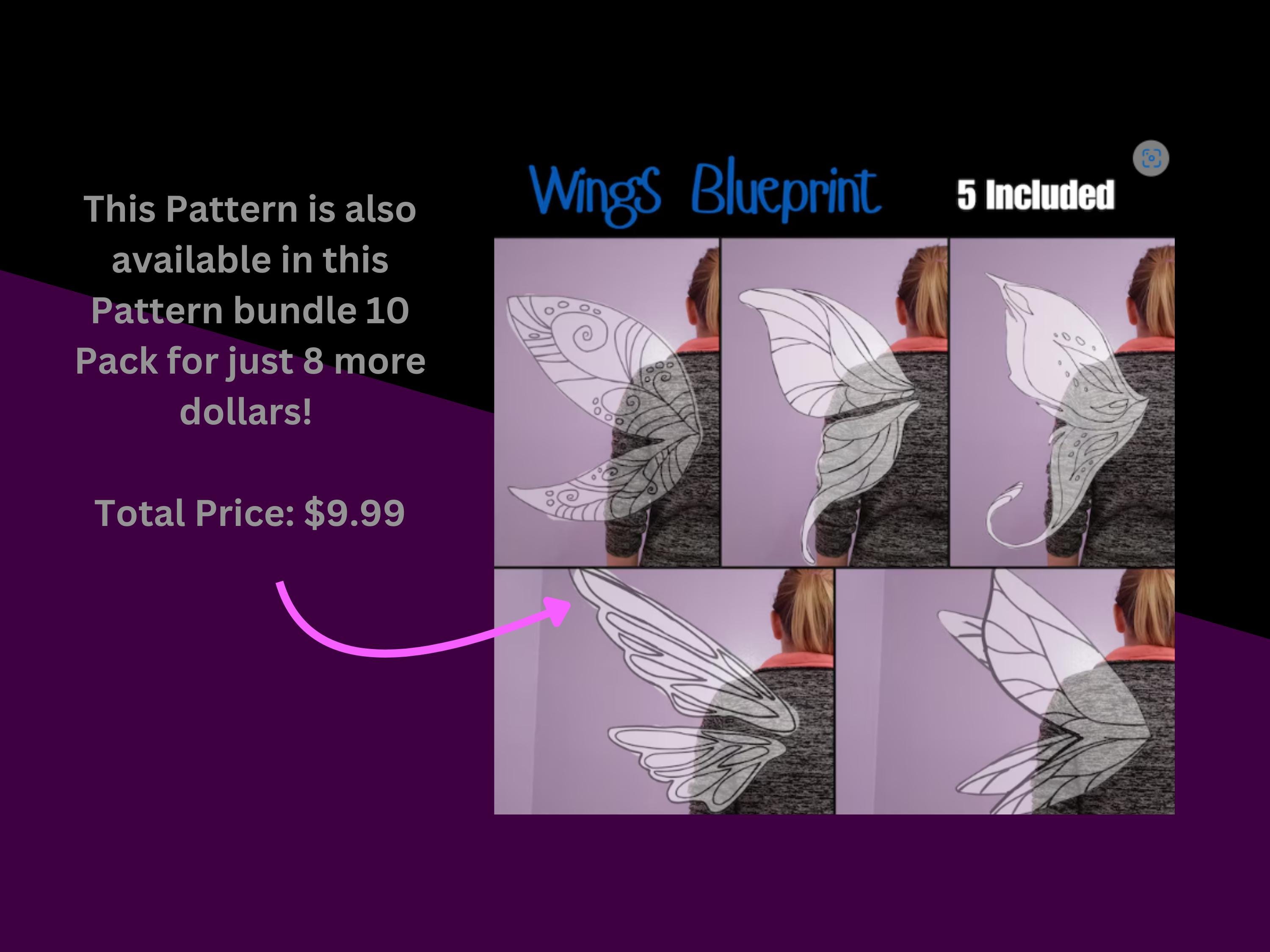 2D Fairy Wing Blueprints Eva Foam Template for Making Your Own Larp ...