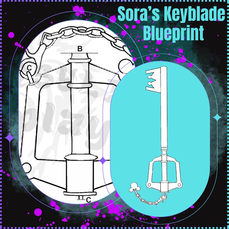 Sora's Keyblade Blueprint - Etsy
