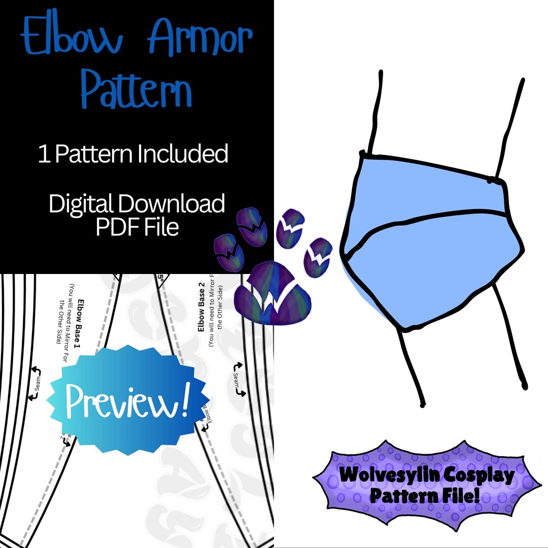 Elbow Armor Cosplay Pattern Medieval Costume Making Template Made With ...