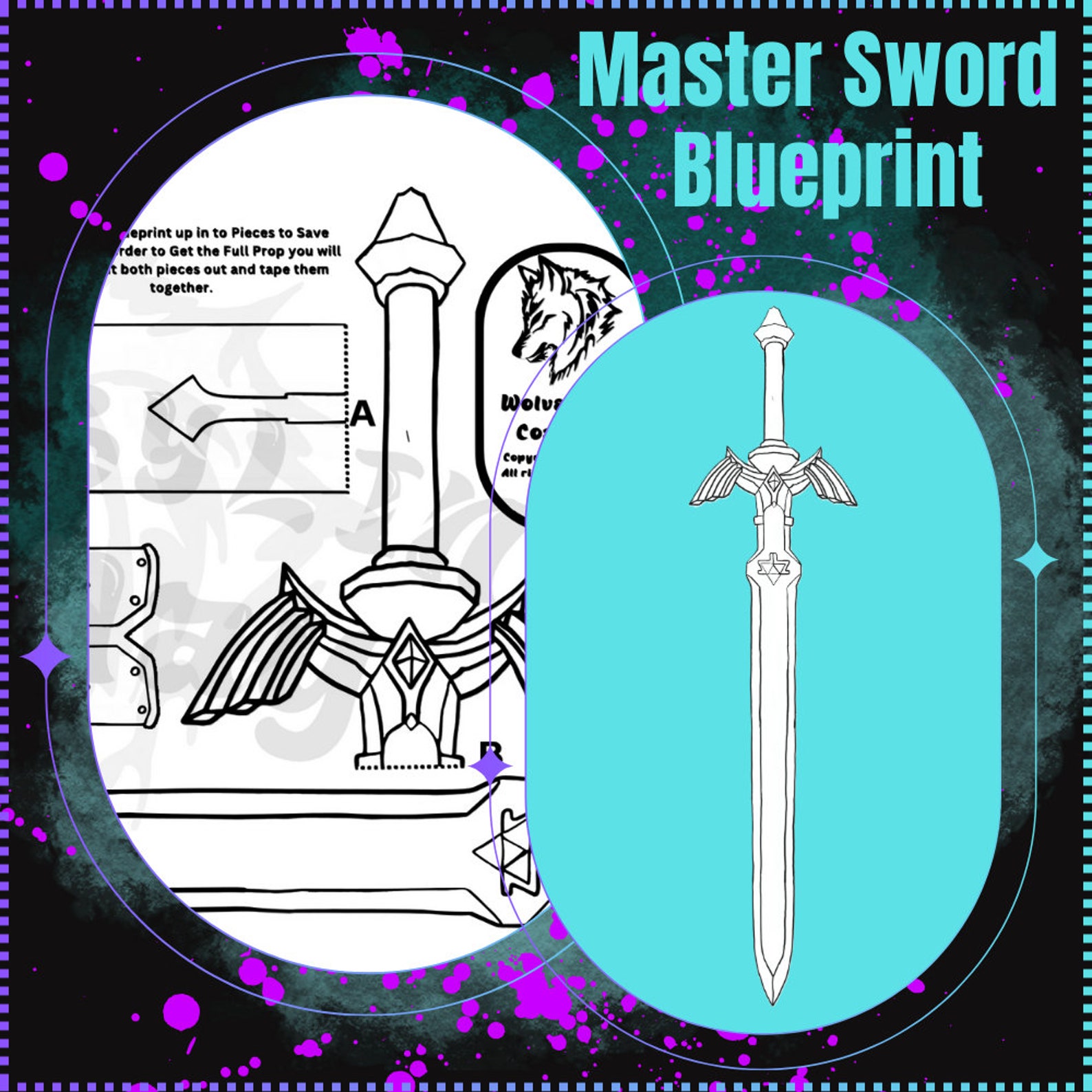 Master Sword Blueprint, Legend of Zelda, Cosplay PDF File - Etsy