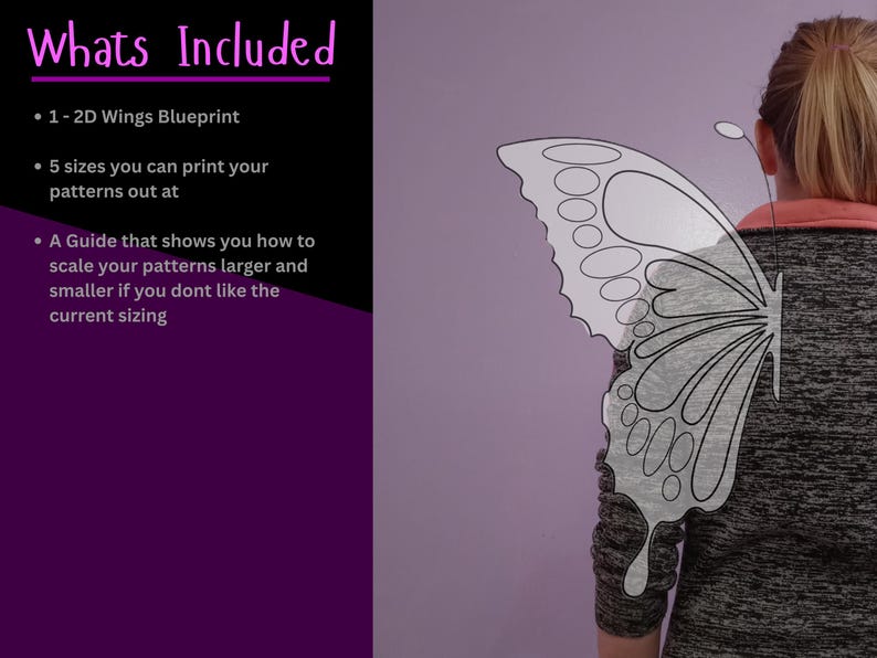 Butterfly Wings 2D Blueprint - Included 1 Designs - Template for Making ...