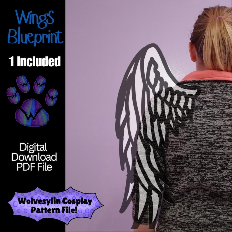 Feather Wings 2D Blueprint - Included 1 Designs - Template for Making ...
