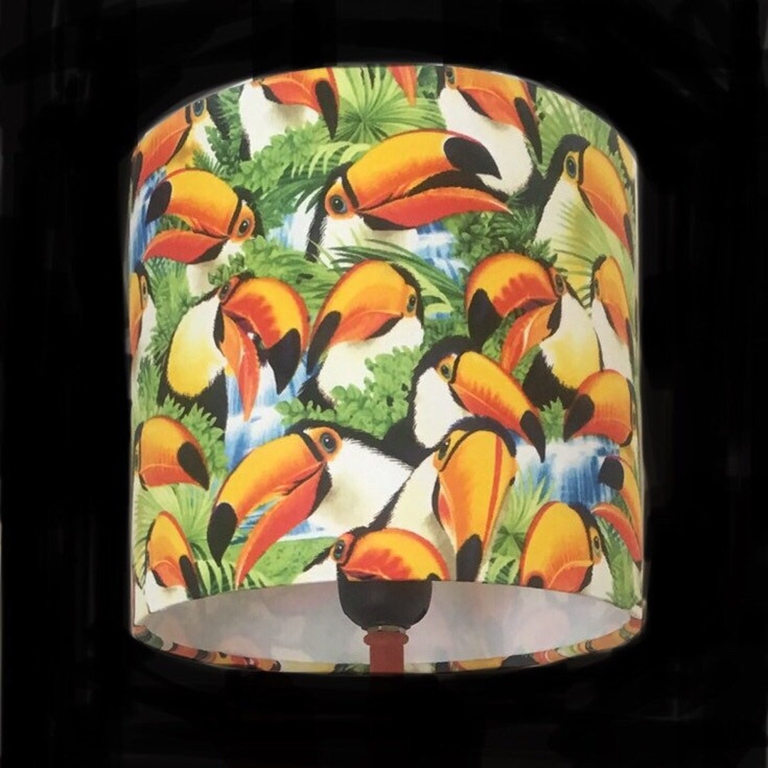 Tropical Toucan Lampshade Various Sizes and Coloured Inner - Etsy
