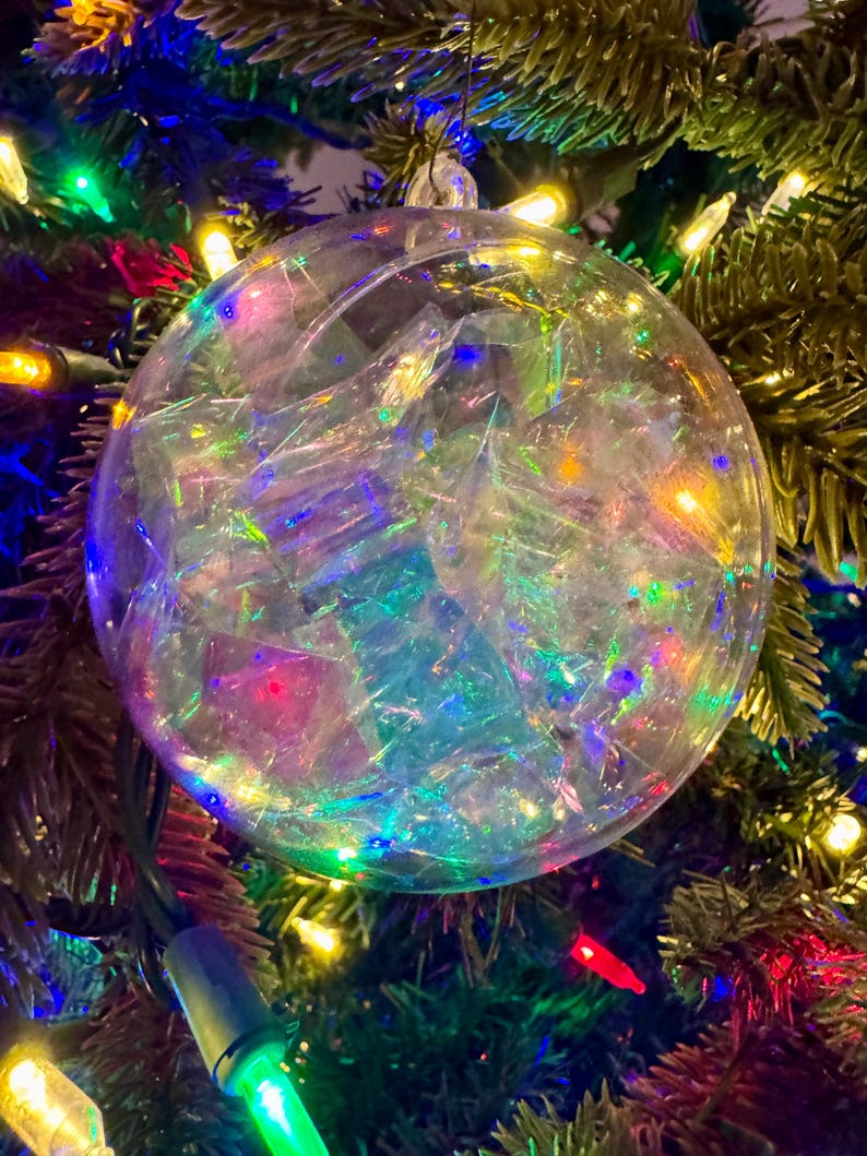 Iridescent Cellophane-filled Christmas Ornament: A Sparkling Addition ...
