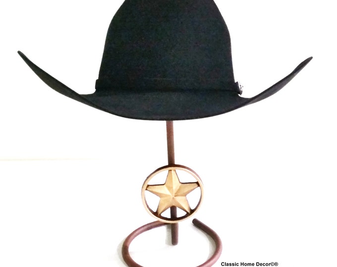 Cowboy Hat Stand With Hand Finished Cast Iron Texas Star - Etsy