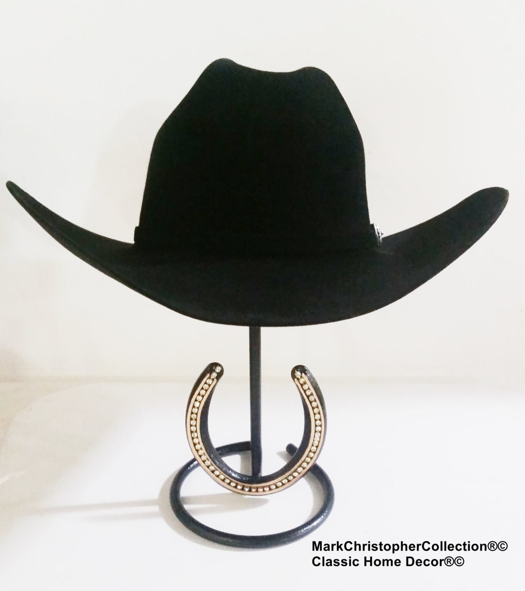 Cowboy Hat Stand With Genuine Rhinestone Horseshoe Black - Etsy