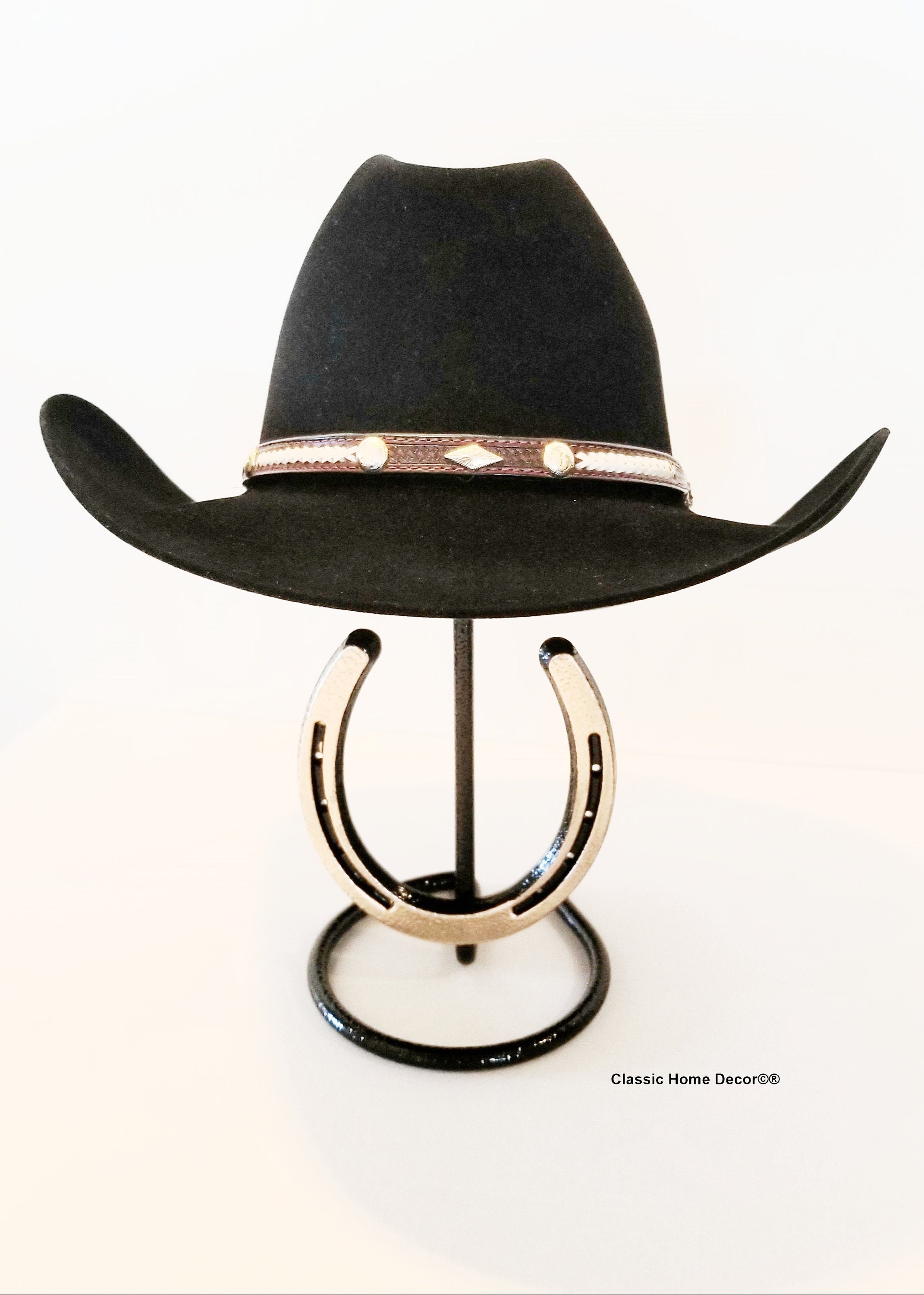 Cowboy Hat Stand With Genuine Horseshoe Black/gold - Etsy
