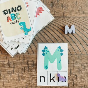 Alphabet Clip Cards / Dinosaur Themed ABC Practice Cards - Etsy