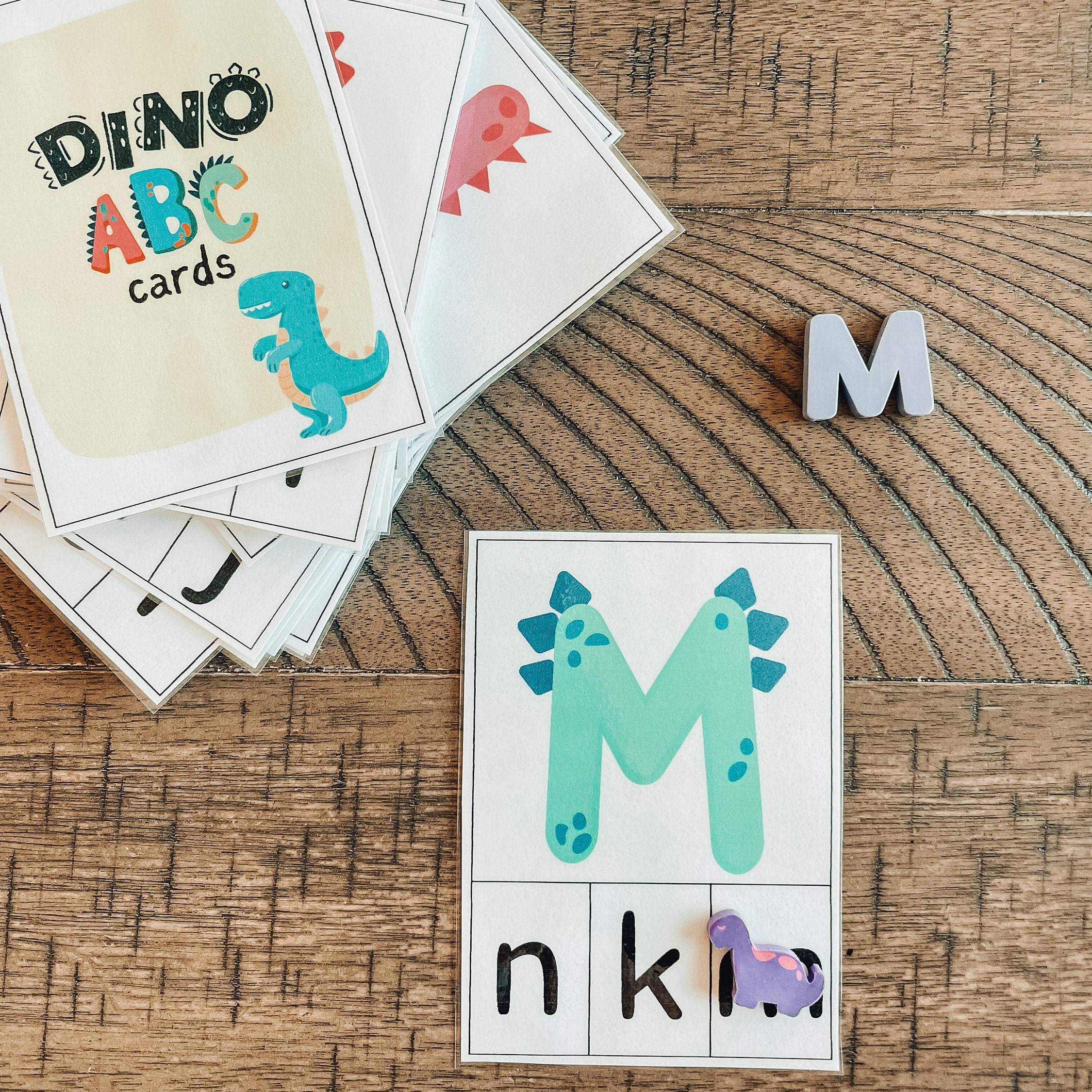 Alphabet Clip Cards / Dinosaur Themed ABC Practice Cards - Etsy