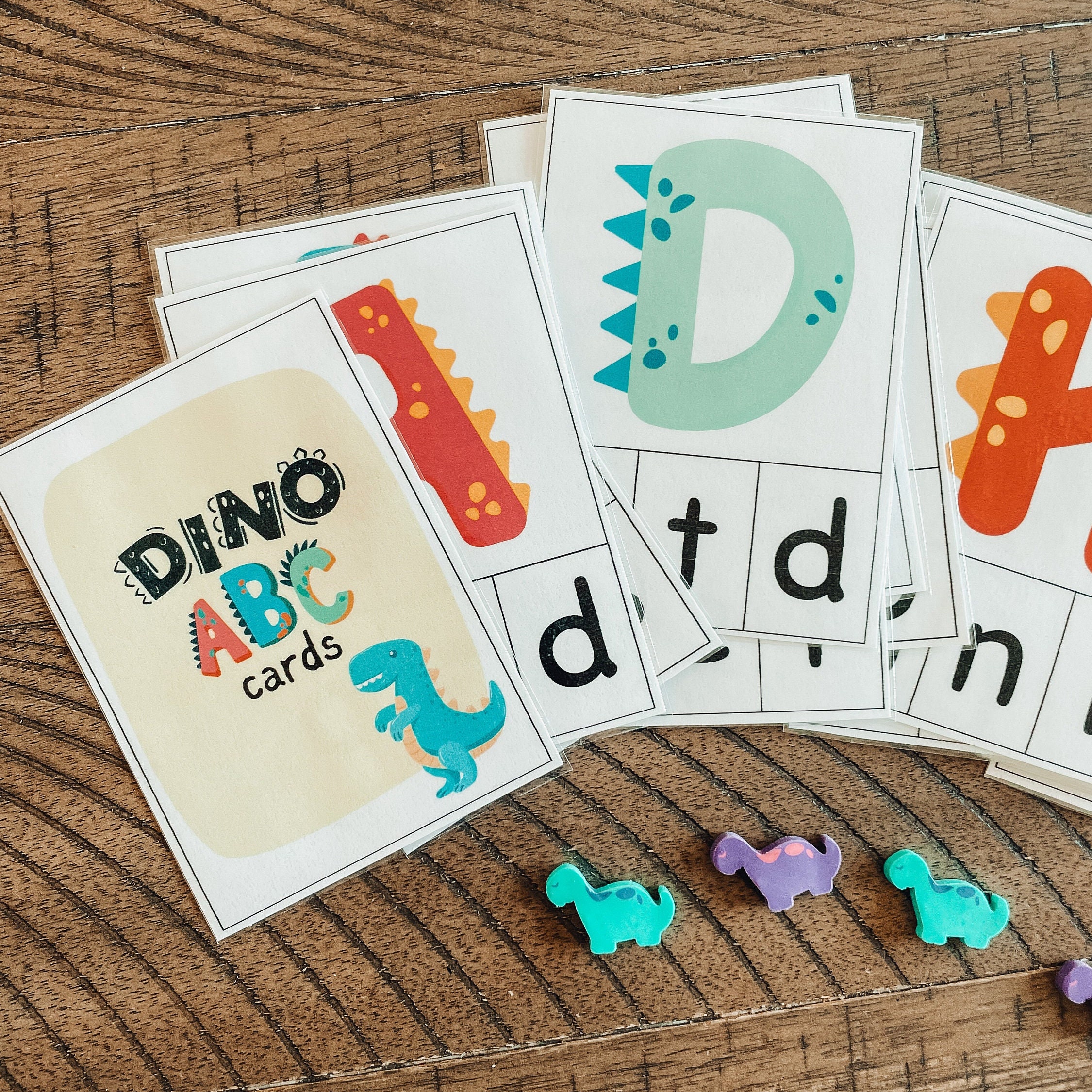 Alphabet Clip Cards / Dinosaur Themed ABC Practice Cards - Etsy