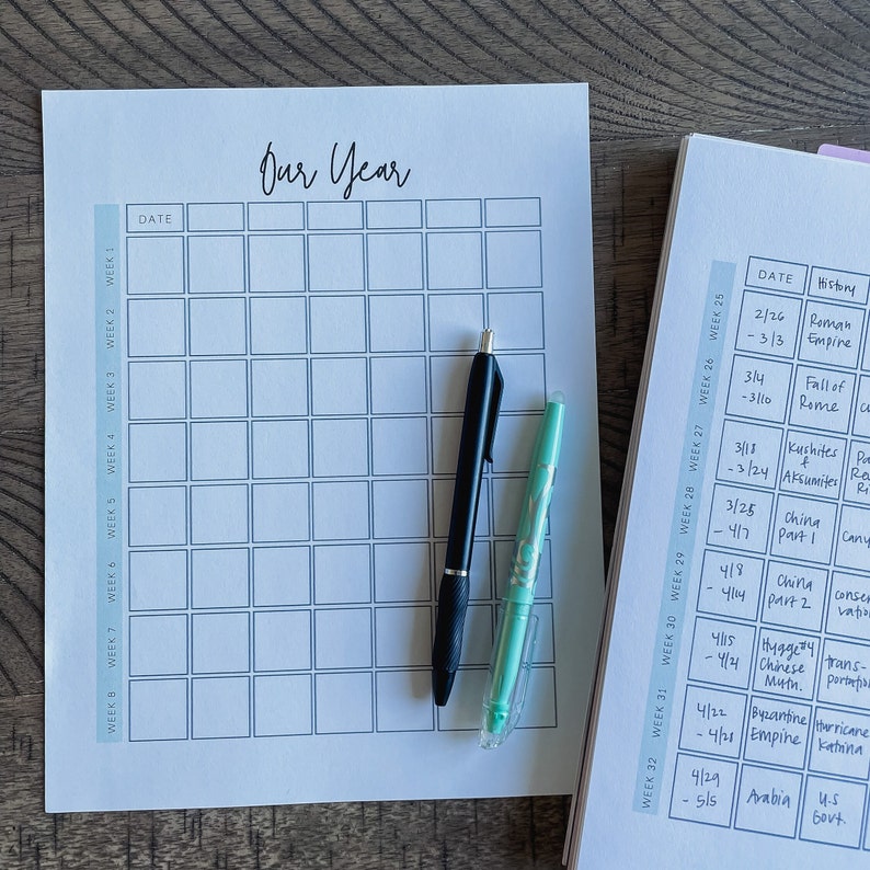 Homeschool Planning Year at a Glance Map Your Year - Etsy