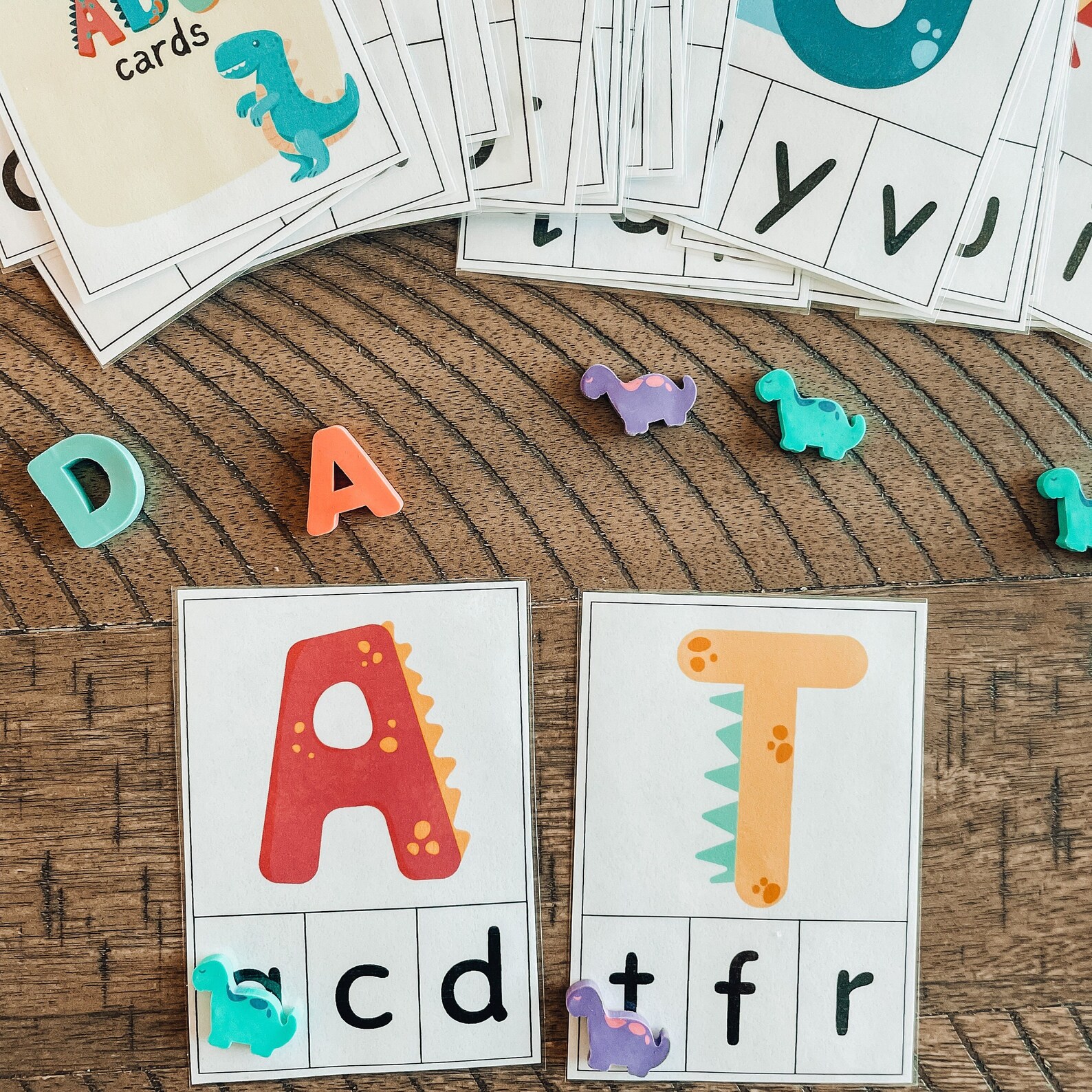 Alphabet Clip Cards / Dinosaur Themed ABC Practice Cards - Etsy