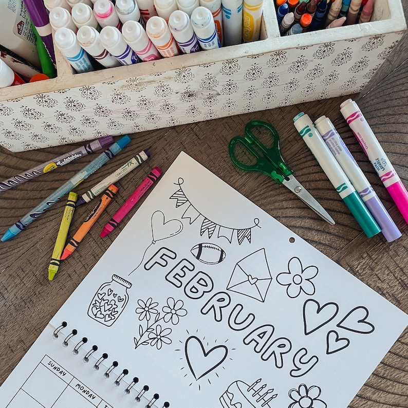 Coloring Calendar Pages/ Color My Own Calendar, Monthly Coloring Pages ...