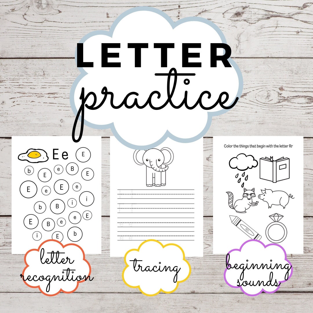 Pre K- Letter Practice - Etsy