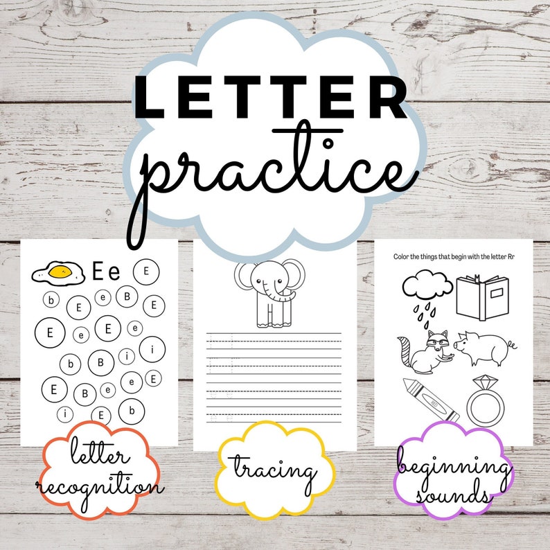 Pre K- Letter Practice - Etsy