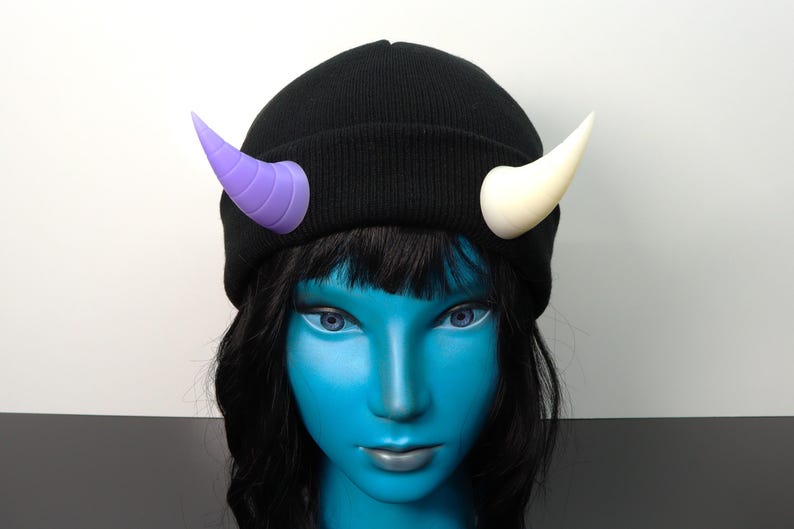 Customizable Magnet Horns With Beanie, Goth, Gothic, Demon, Cosplay ...
