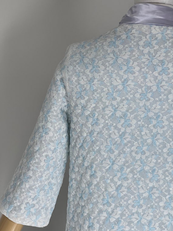 50s Lace House Coat 1950s Pale Blue Button Up Duster … - Gem