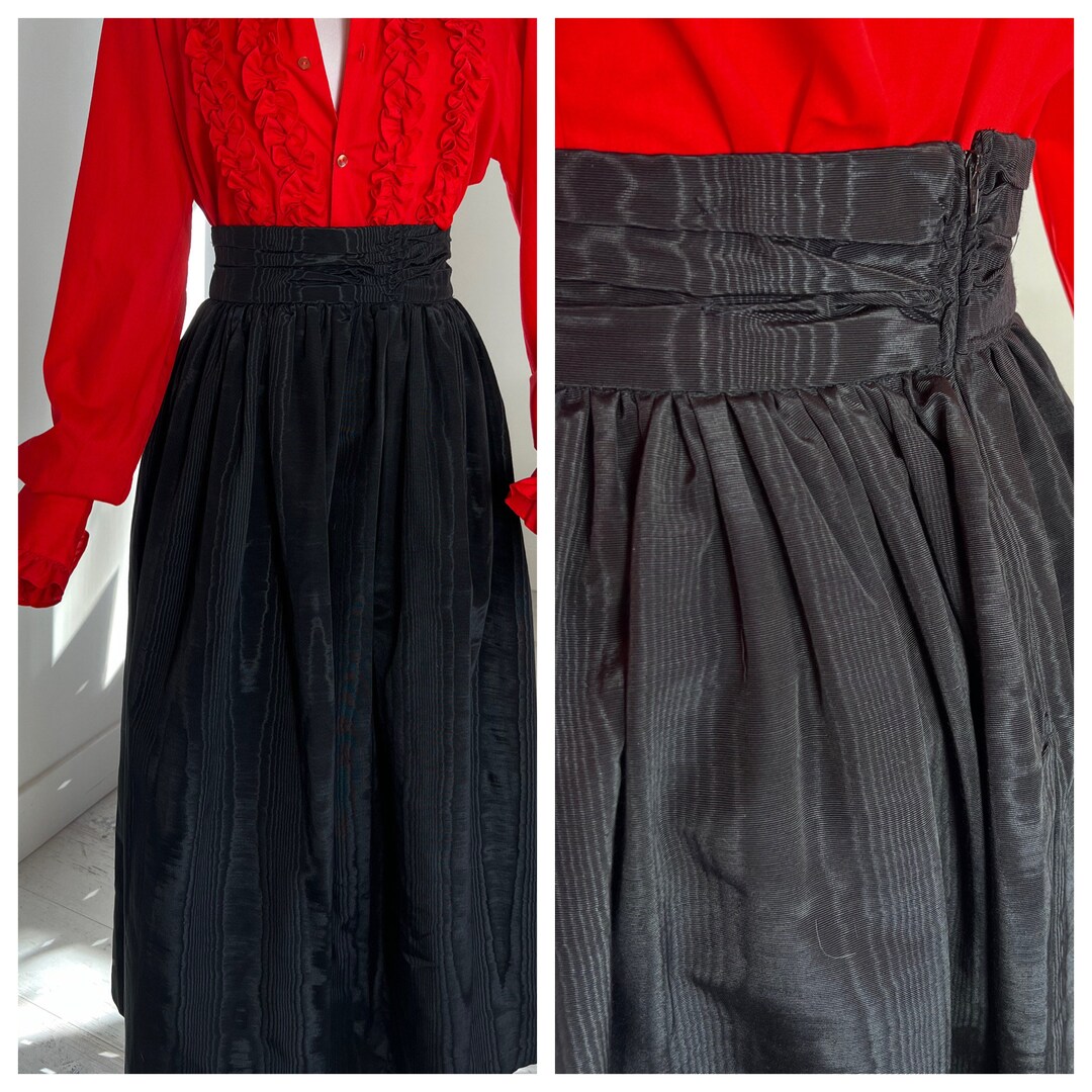 Mark Shale Skirt 90s Does 50s Formal Moiré Effect Fabric Maxi Skirt - Etsy