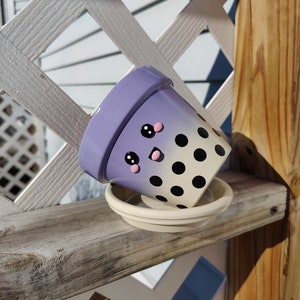 Boba Tea Plant Pot | Cute Gift for Plant Lovers | Cute Bubble Tea ...