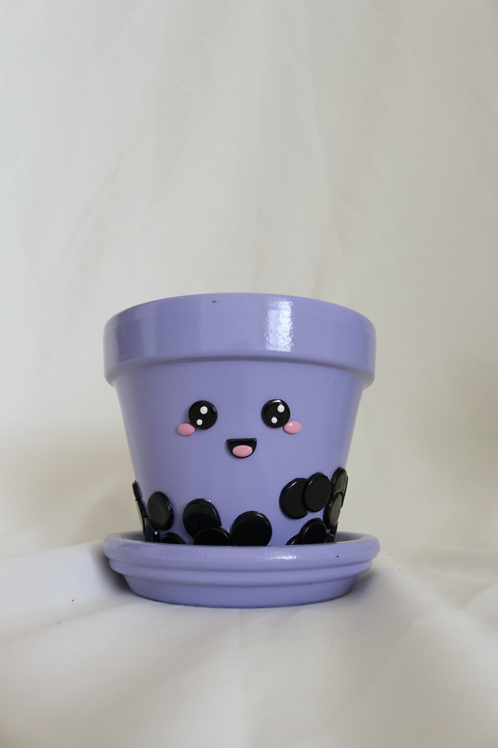 Boba Tea Plant Pot | Taro Milk Tea Clay Planter Pot | Cute 4 Inch Plant ...