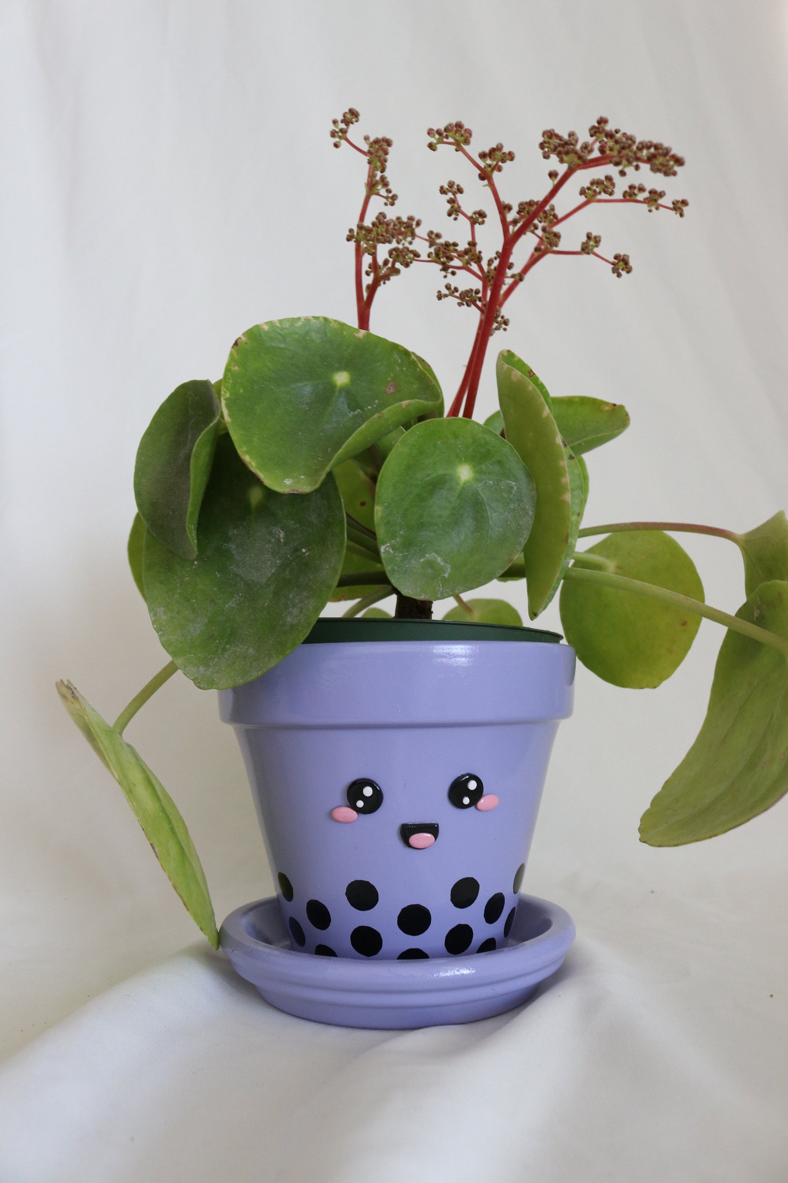 Boba Tea Plant Pot | Taro Milk Tea Clay Planter Pot | Cute 4 Inch Plant ...