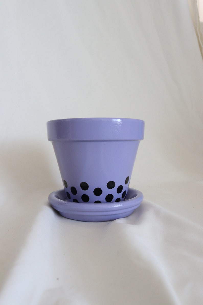 Boba Tea Plant Pot Taro Milk Tea Clay Planter Pot Cute 4 | Etsy