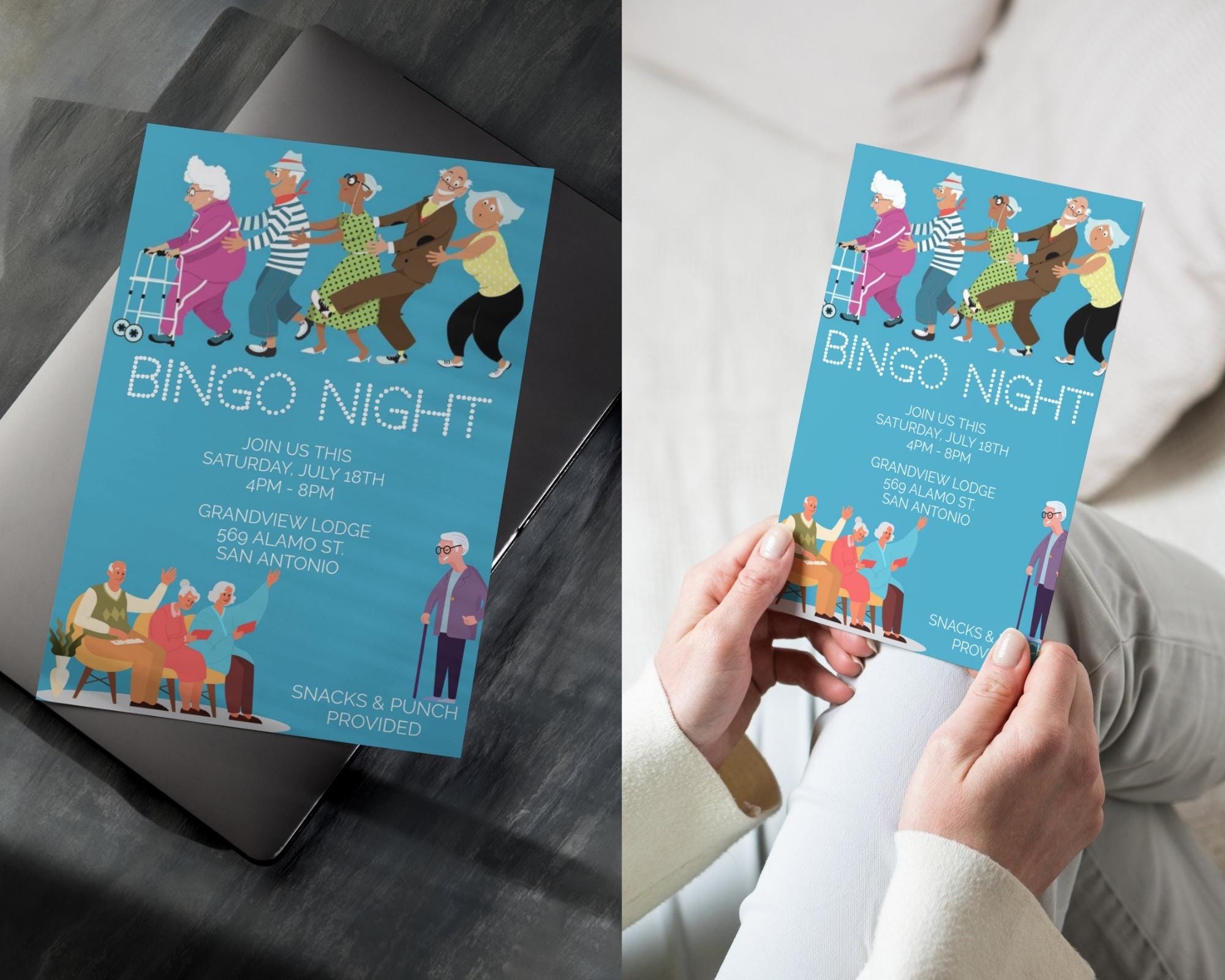 Bingo Night Invitation Template: Editable Game Night Party Card ...