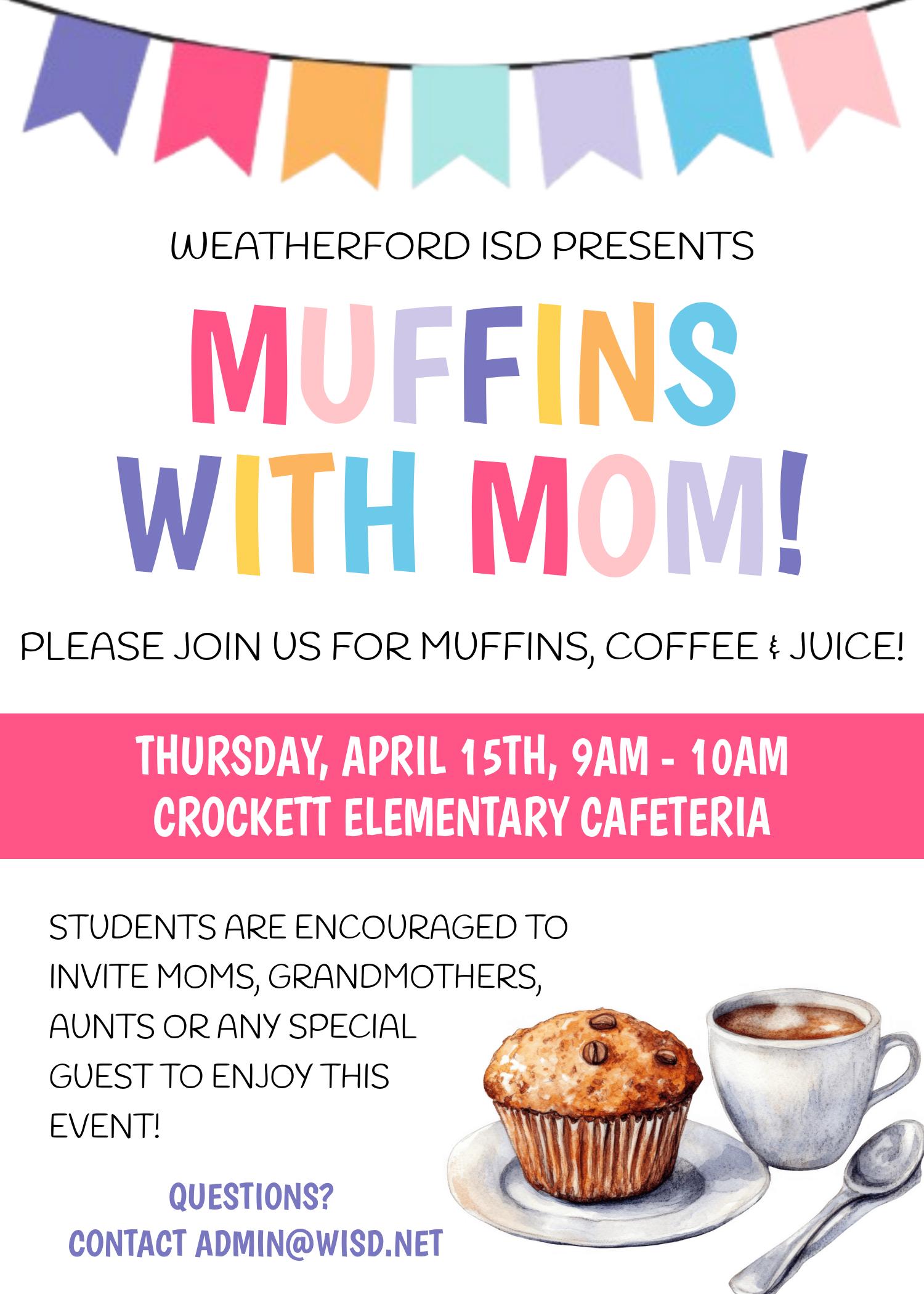 Muffins With Mom Invitation Editable School Event Flyer Mothers Day ...