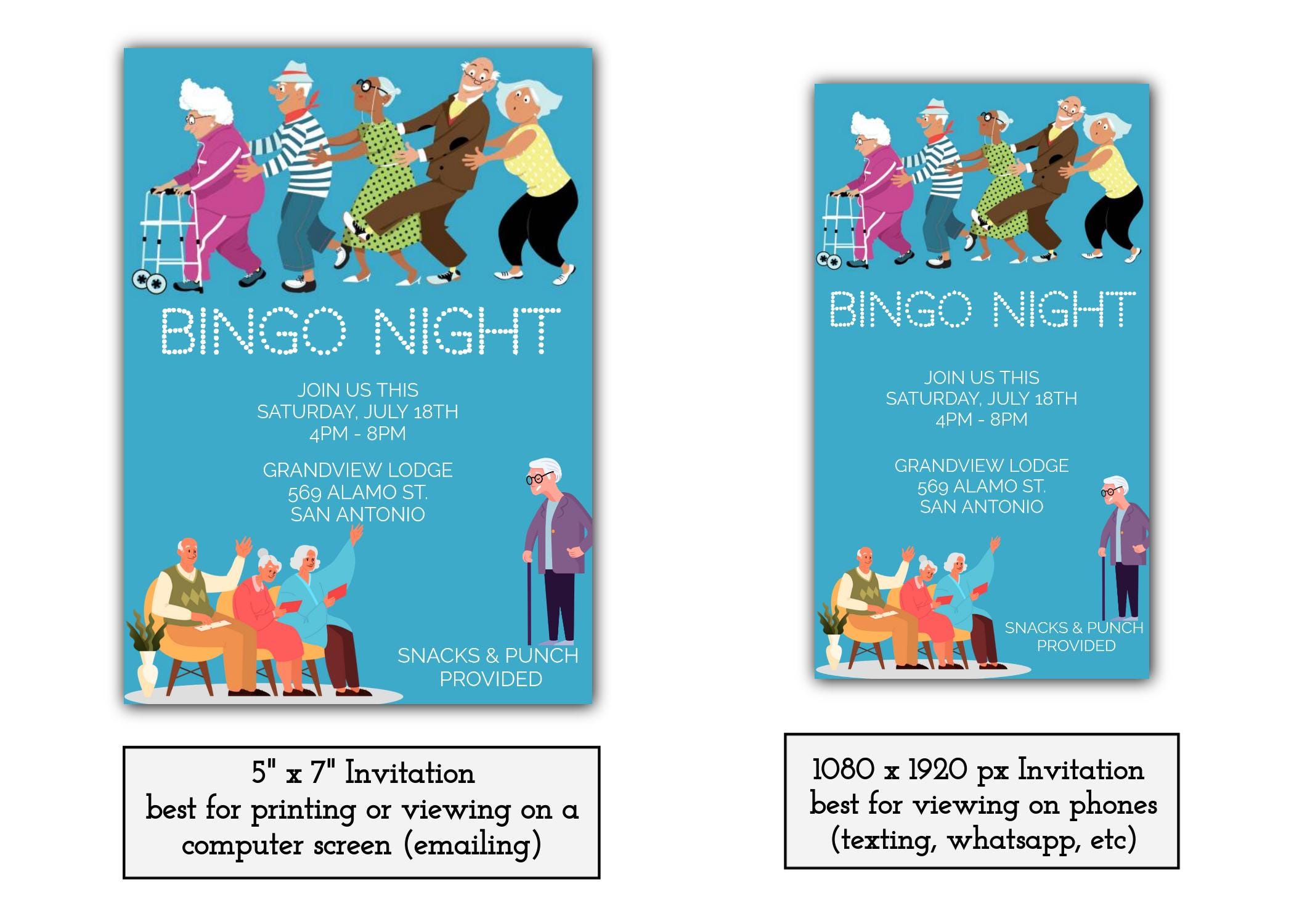Bingo Night Invitation Template: Editable Game Night Party Card ...