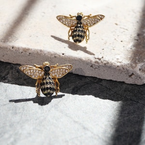 Bee Stud Earrings, Bee Jewelry, Bumblebee Earrings, Minimalist Stud Earrings, Honeybee Earrings ...