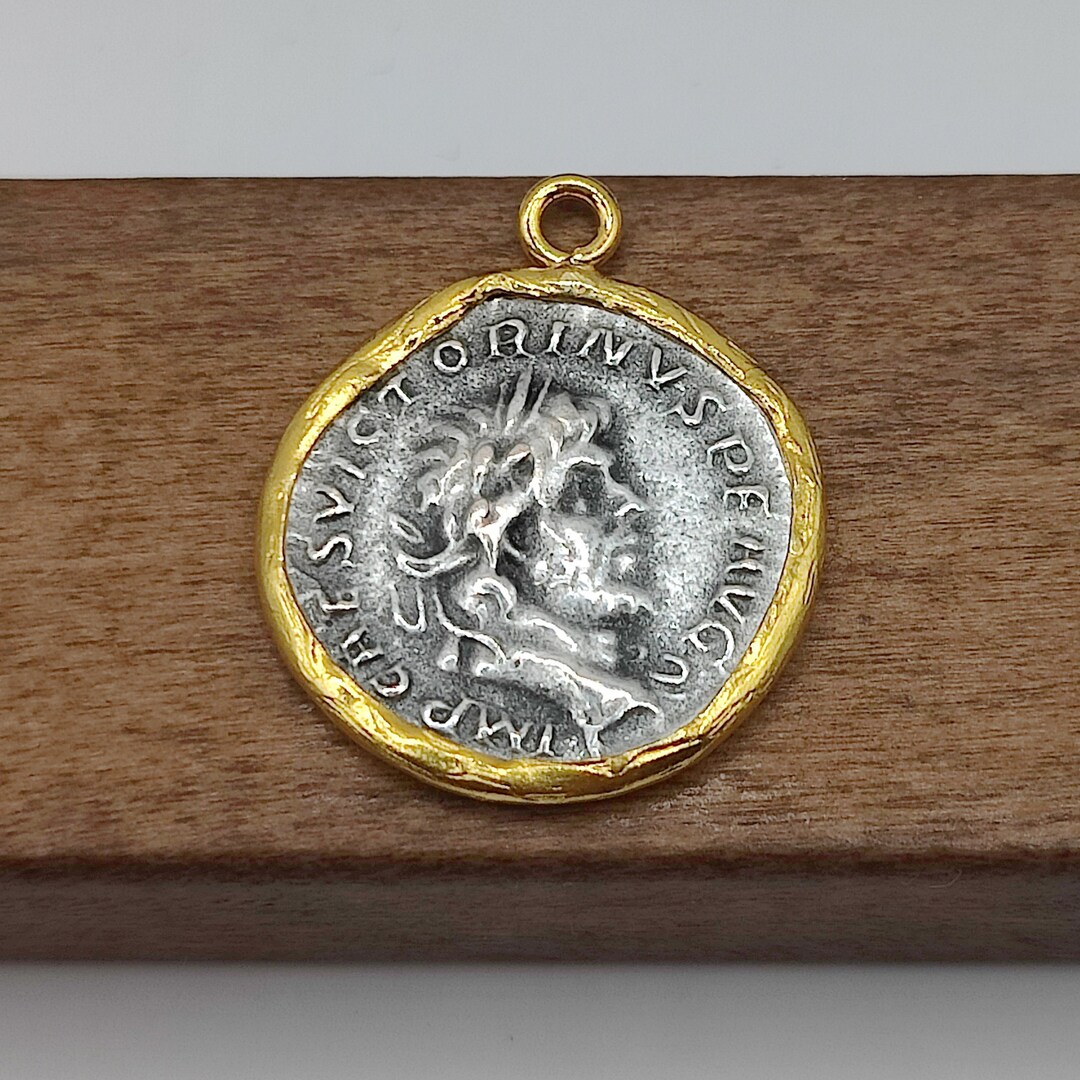 Ancient Coin Findings Pendant , Roman Coin Charm, Pendant Earing Findings Ancient Greek ...